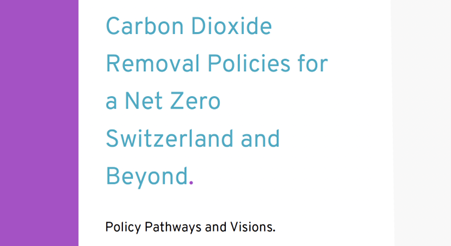 Removing CO2 from the air?- Information brochure - Swiss Carbon Removal Platform